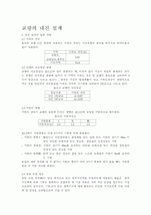 교량의 내진설계