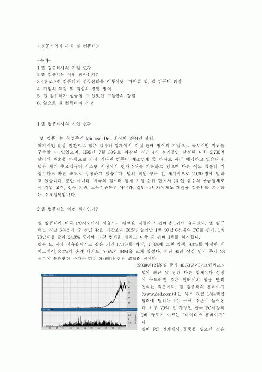 경영 성공기업 사례- 델 컴퓨터