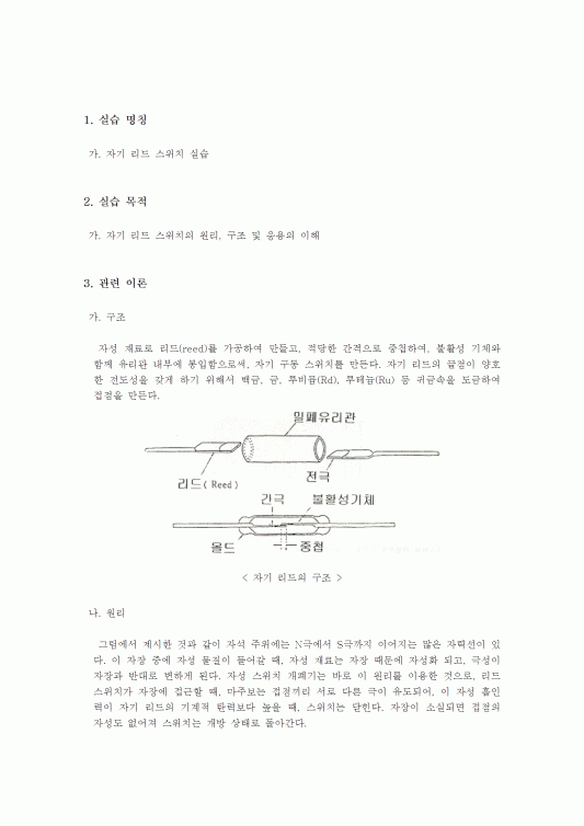 자기 리드 스위치 실습