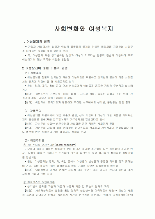 사회변화와 여성복지