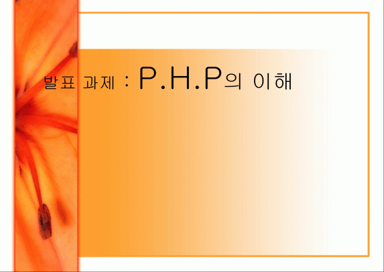 PHP의 이해