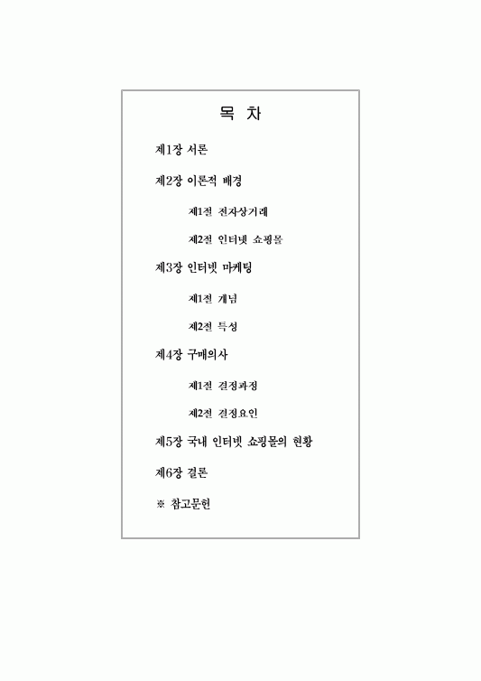 인테넷 쇼핑몰에서의 소비자구매결정과정