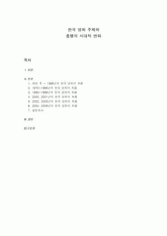 한국 영화 주제와 흥행의 시대적 변화