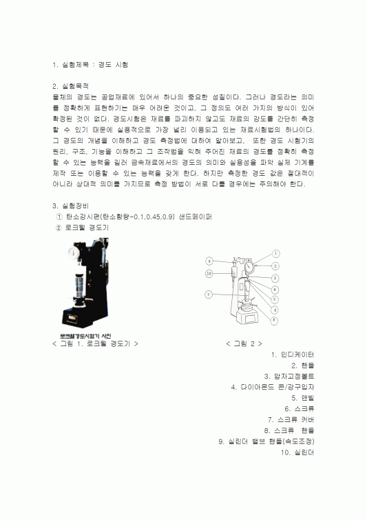 경도시험 - 로크웰경도계