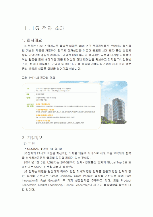 LG전자의 인사관리 및 인재상