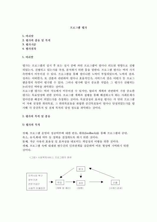 사회복지 프로그램의 평가