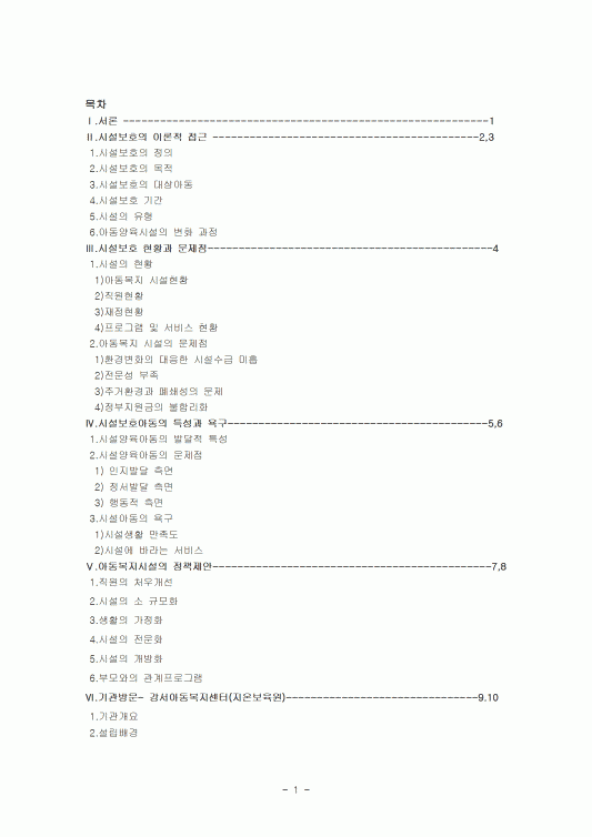 [아동/교육] 아동시설보호