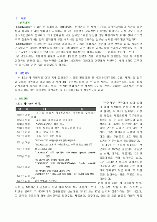 [기업분석,기업전략]하나코비 락앤락(Lock&Lock)의 마케팅전략