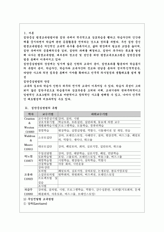 집단중심사회교육방법론