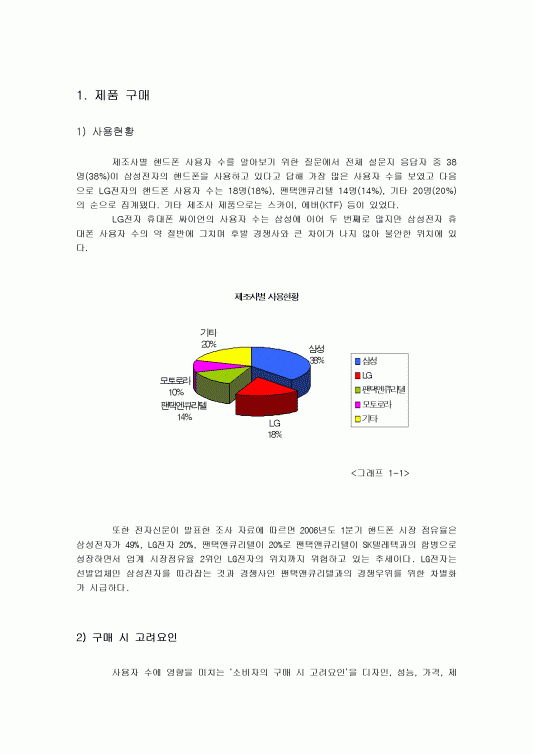 LG 전자 휴대폰의 소비자행동 분석