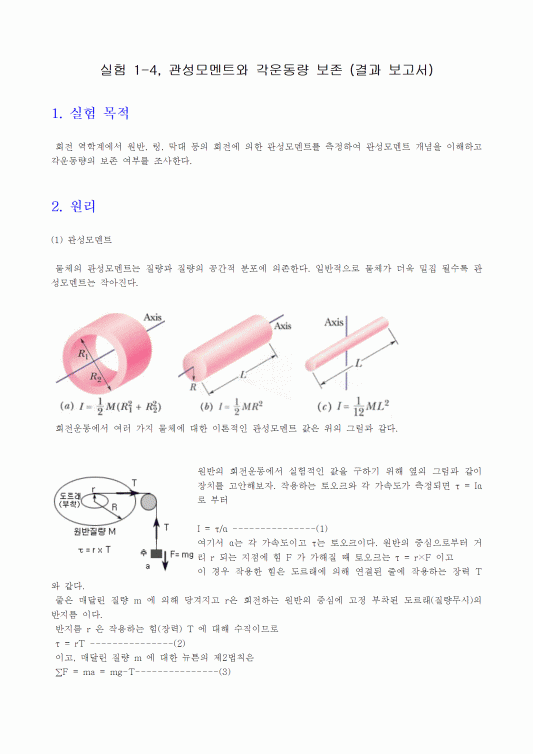 관성모멘트와 각운동량 보존