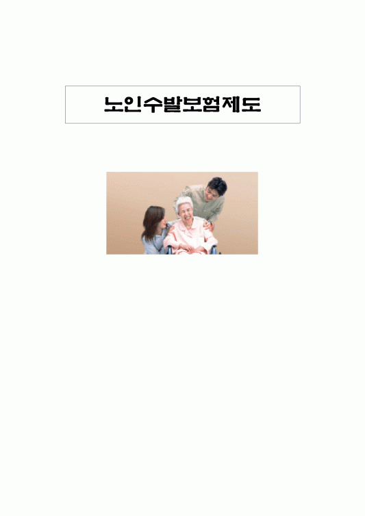 노인수발보험제도의 개념, 필요성