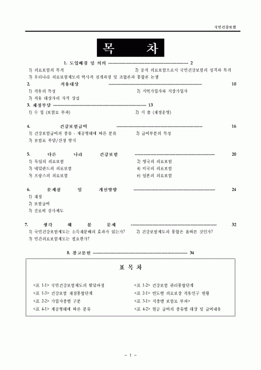 국민건강보험 도입배경 및 의의