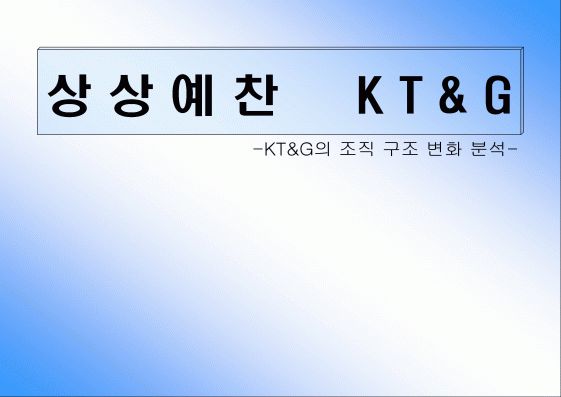 KT&G조직구조분석