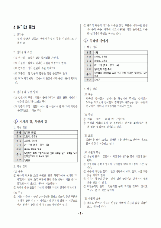 [과외]중학 국어 3-1학기 기말 4단원 읽기와 토의 예상문제(교사용)