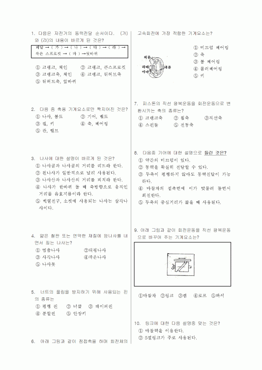 [과외]중학 기술 2-1학기 기말 예상문제 04