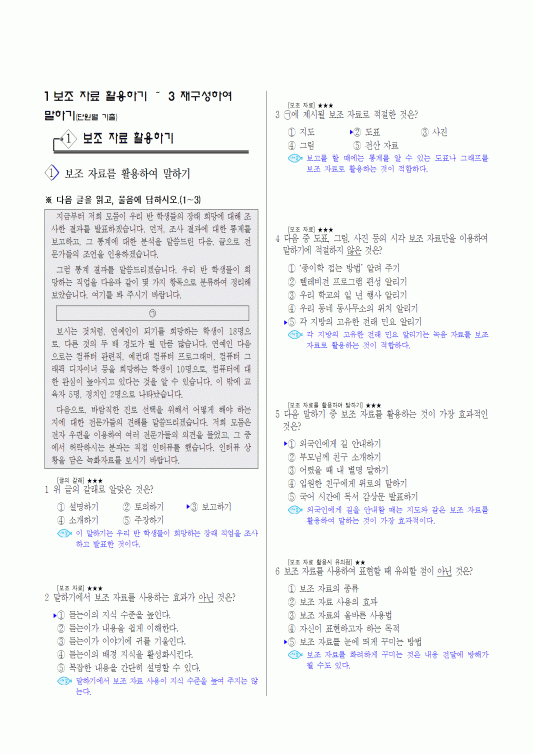 [과외]중학 국어 중2-2학기 단원 보조자료 활용하기 02