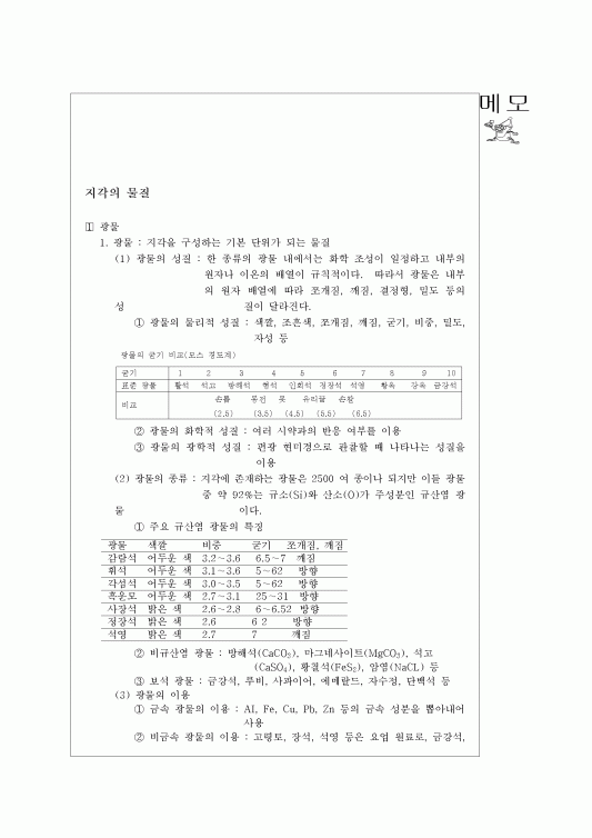 [과외]고등 과학  지각의 물질