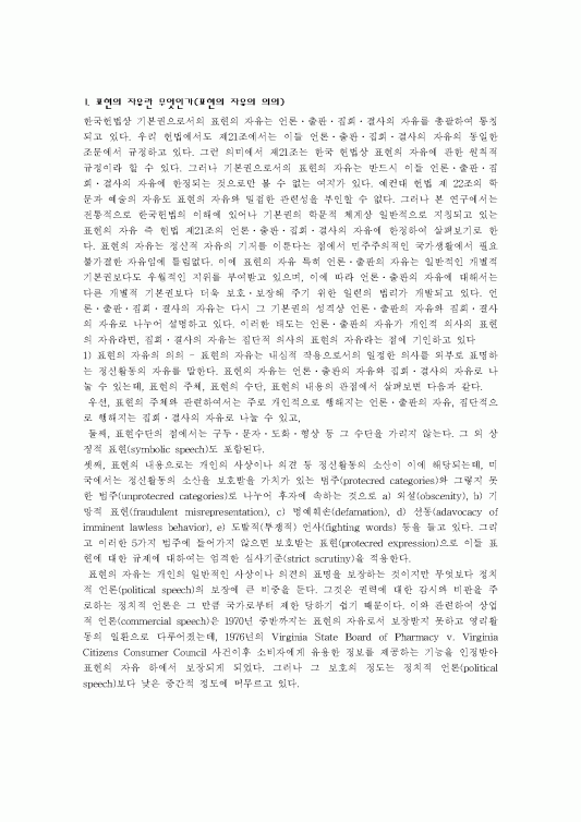 표현의 자유란 무엇인가