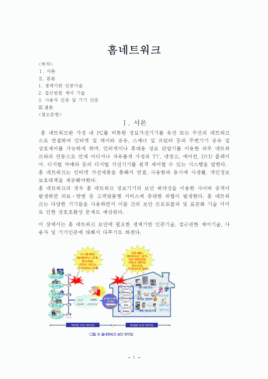 [공학/컴퓨터/통신] 홈네트워크