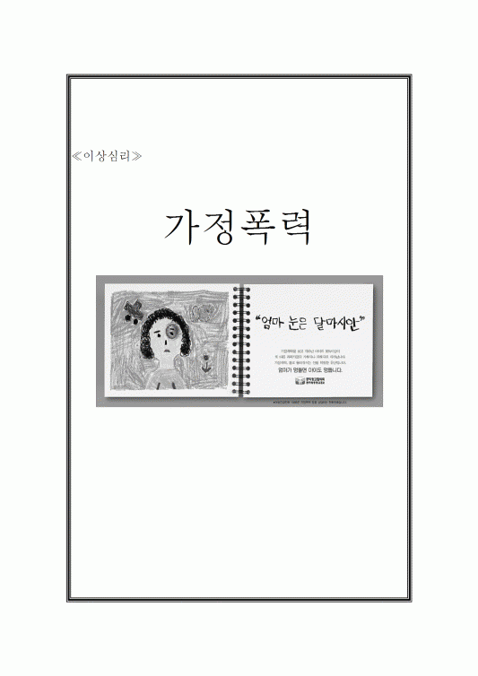 [아내폭력] 가정폭력의 실태와 문제점 및 예방 방안 (2007년  추천 우수 레포트 선정)