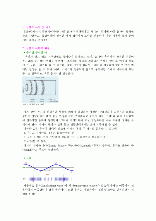 [대학물리학] 파동실험(기주공명) 예비,결과레포트