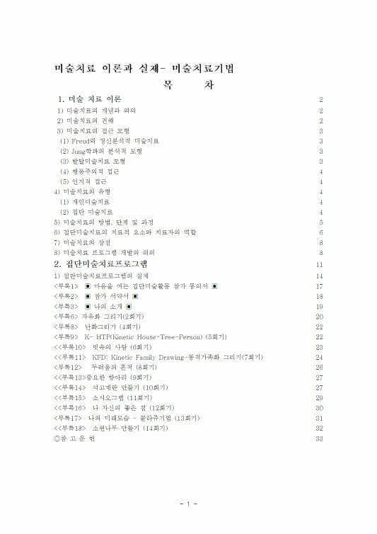 <우수자료>미술치료 이론과 실제- 미술치료기법