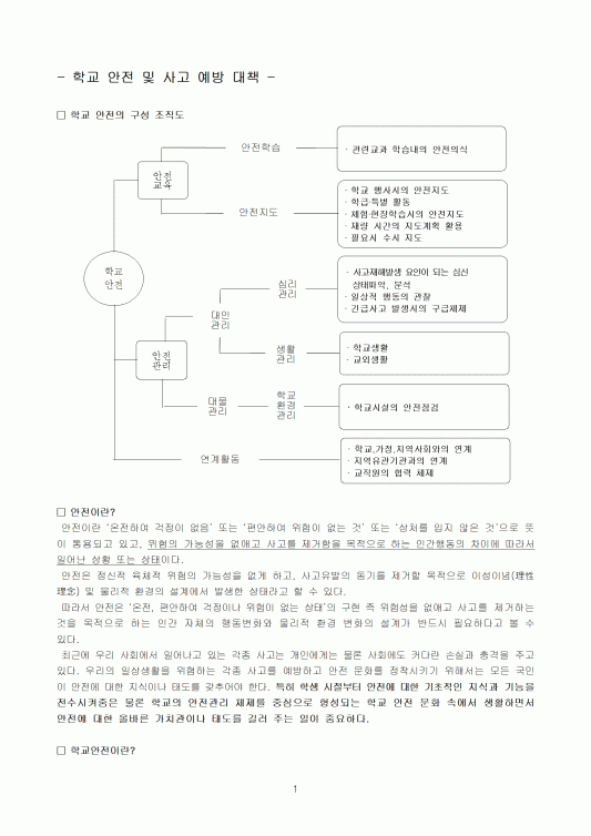 학교안전 및 사고예방대책