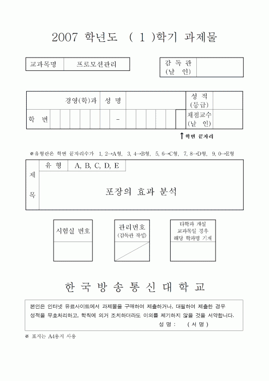 포장의 효과 분석