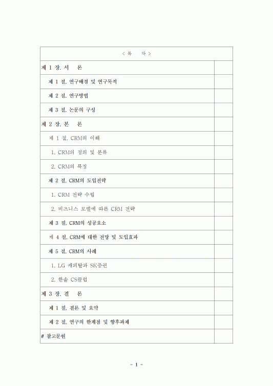 CRM의 성공요인 연구분석