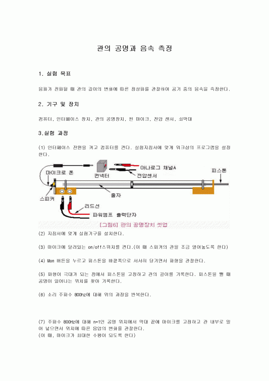 관의공명과 음속측정