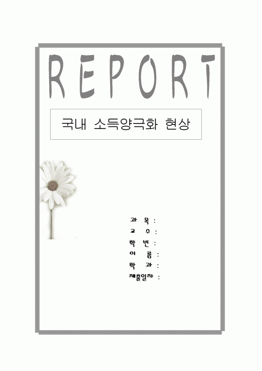 국내소득양극화 현상의 문제점과 해결방안(에뿔)