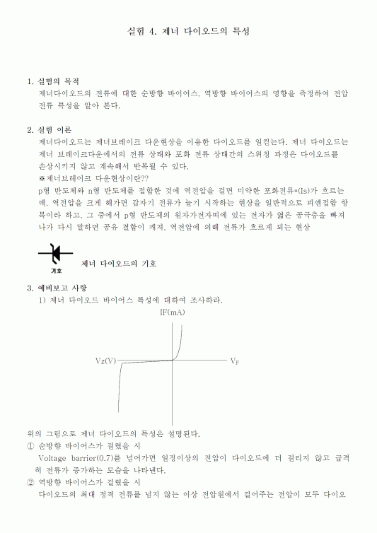 실험 4-제너다이오드특성