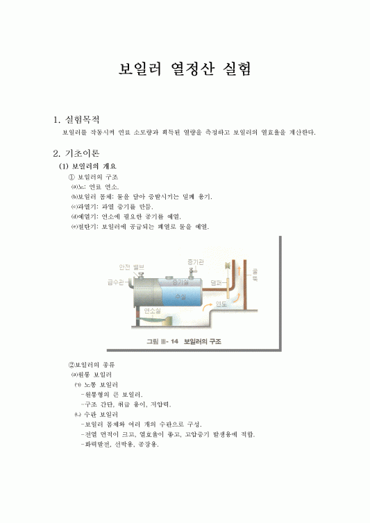 [공학/컴퓨터/통신] 보일러 열정산 실험