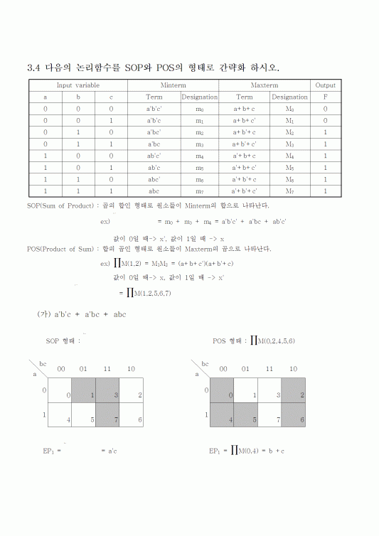 디지털회로 설계의 기초 3장 연습문제 풀이 (일부)