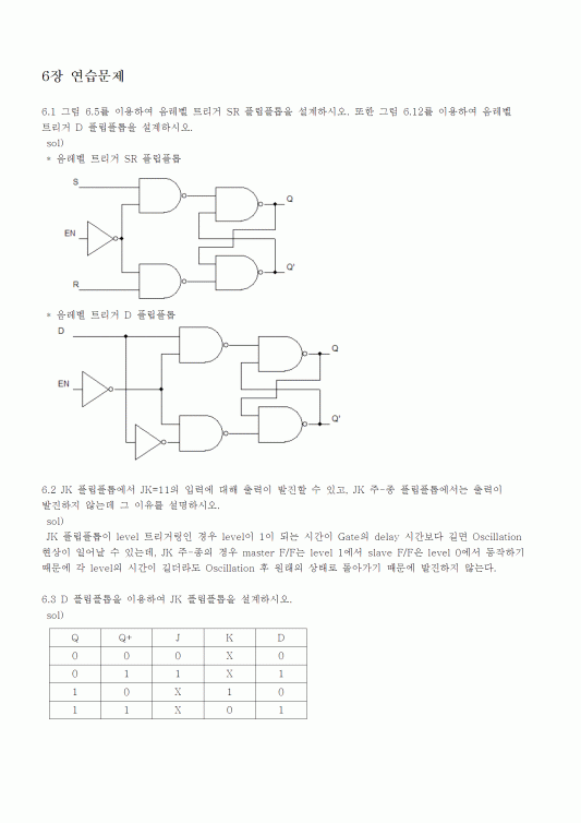 디지털회로 설계의 기초 6장 연습문제 풀이