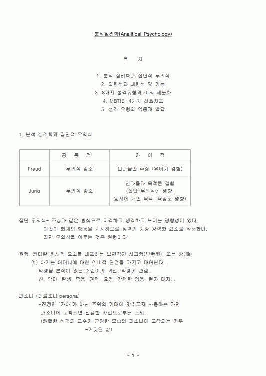 [사회과학] 분석심리학