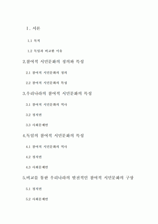 독일과 비교해 본 우리나라의 참여적 시민문화