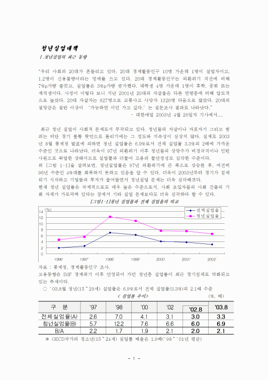 청년실업대책