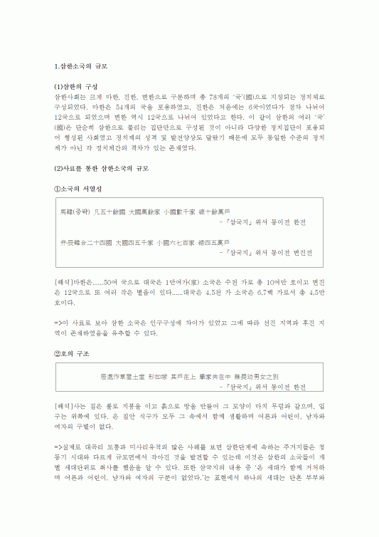 삼한 소국의 발전 단계