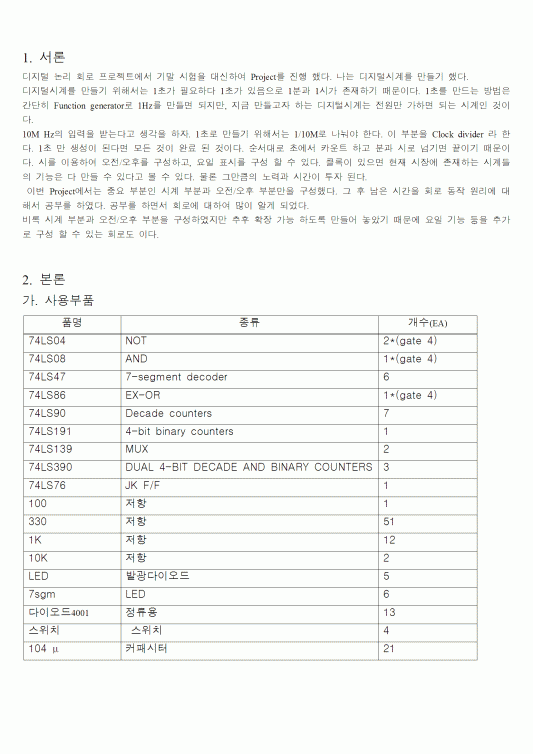 디지털전자시계