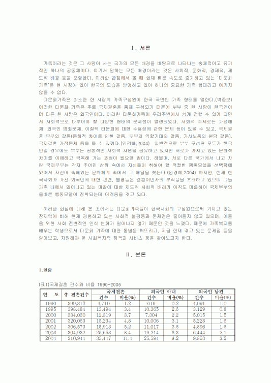 다문화 가족 연구