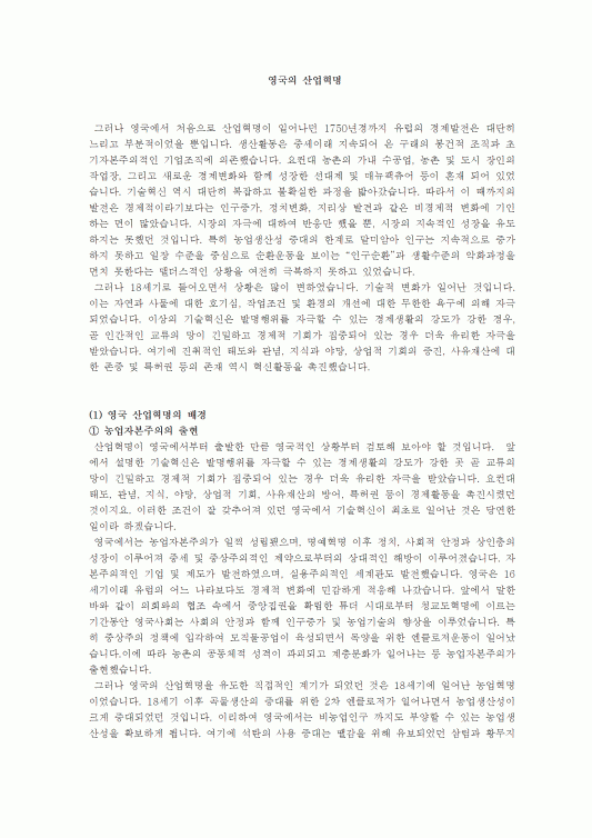 영국의 산업혁명 [분석/조사]