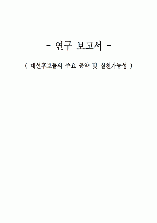 [정치]17대 대선후보들의 주요 공약 및 실천가능성