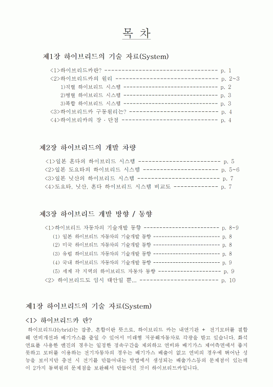 [자동차] 하이브리드카 레포트