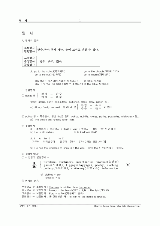 영문법 총정리 요약본