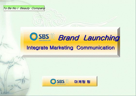 SBS美 브랜드 런칭전략제안서