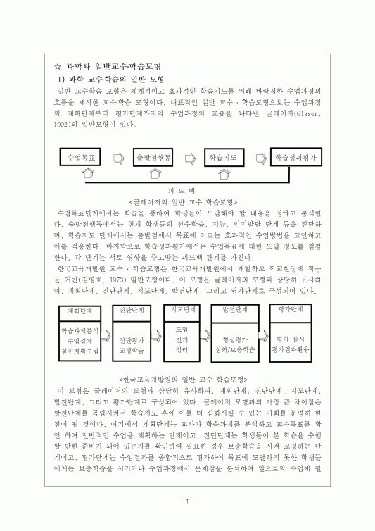 과학과 일반 교수 학습 모형, 경험학습모형