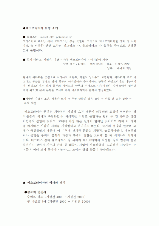 메소포티미아의 문화적 특성(정치, 경제, 역사, 문화, 예술, 교육, 스포츠)