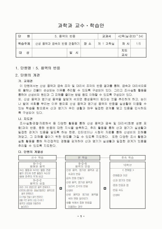 (5-2) 과학과 교수ㆍ학습안